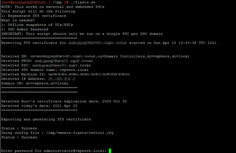 Replacing of STS Certificate on vCenter Servers 6.x and 7.x - VIRTUALINCA Replacing of STS Certificate on vCenter Servers 6.x and 7.x - VIRTUALINCA
