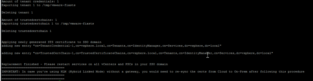 Replacing of STS Certificate on vCenter Servers 6.x and 7.x - VIRTUALINCA Replacing of STS Certificate on vCenter Servers 6.x and 7.x - VIRTUALINCA